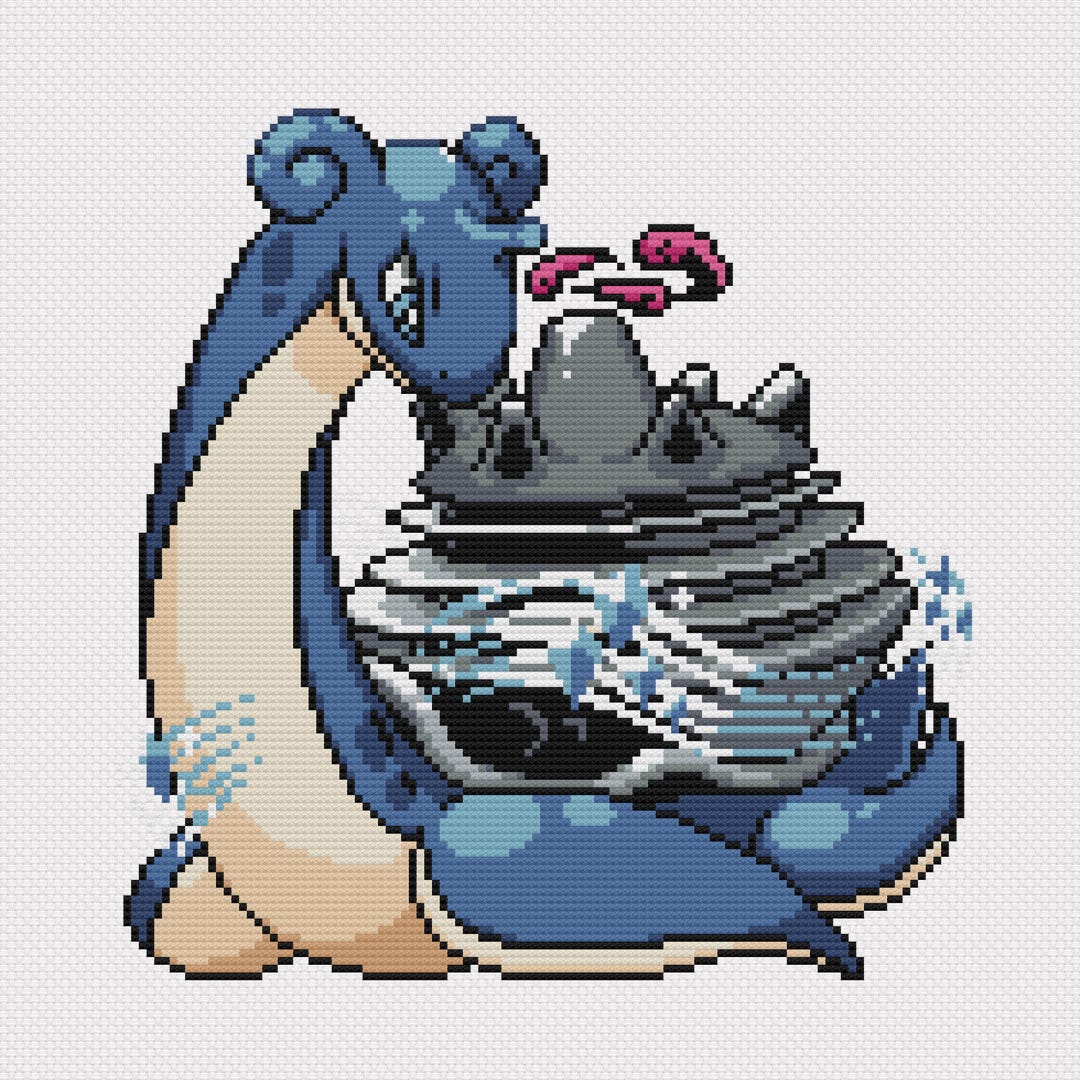 Gigantimax Lapras Cross Stitch Pattern PDF Instant Download Retro ...
