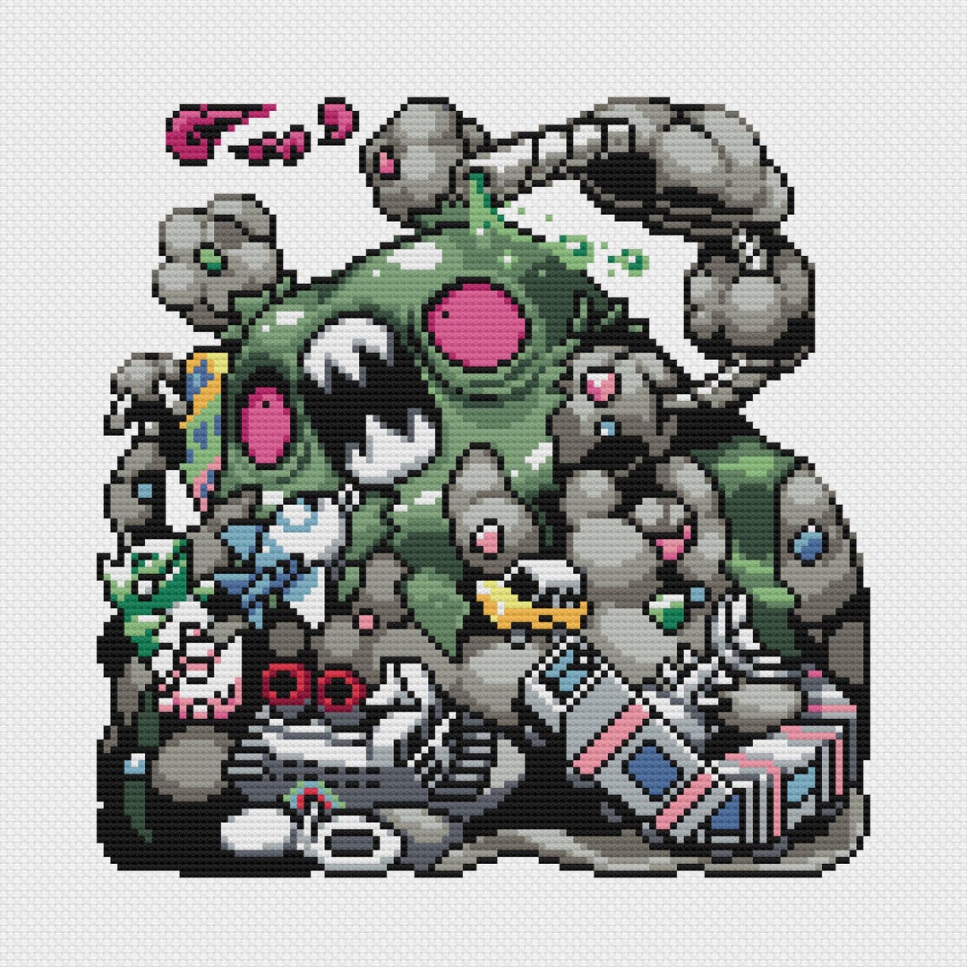 Gigantamax Garbodor Cross Stitch Pattern: Retro Game Sprite (PDF ...