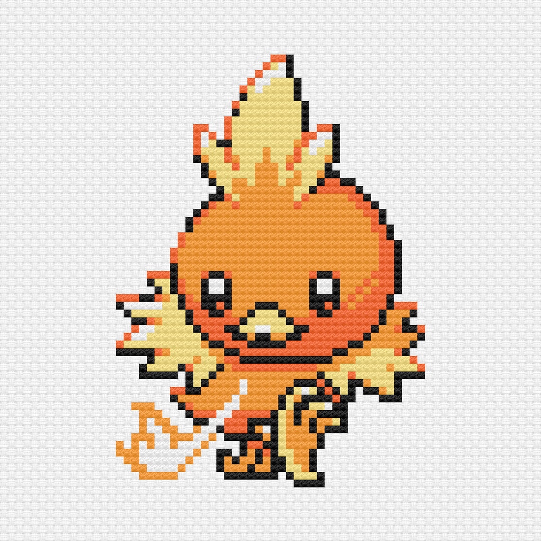 Torchic Cross Stitch Pattern PDF Instant Download Retro Sprite Switch ...