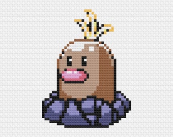 Diglett Cross Stitch - Etsy