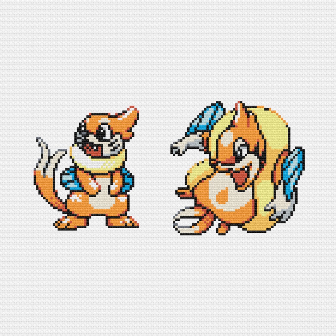 Buizel Floatzel Cross Stitch Patterns PDF Instant Download Retro Sprite ...
