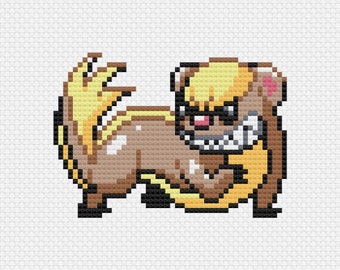 Eevee Cross Stitch Pattern PDF Instant Download Retro Sprite Switch ...