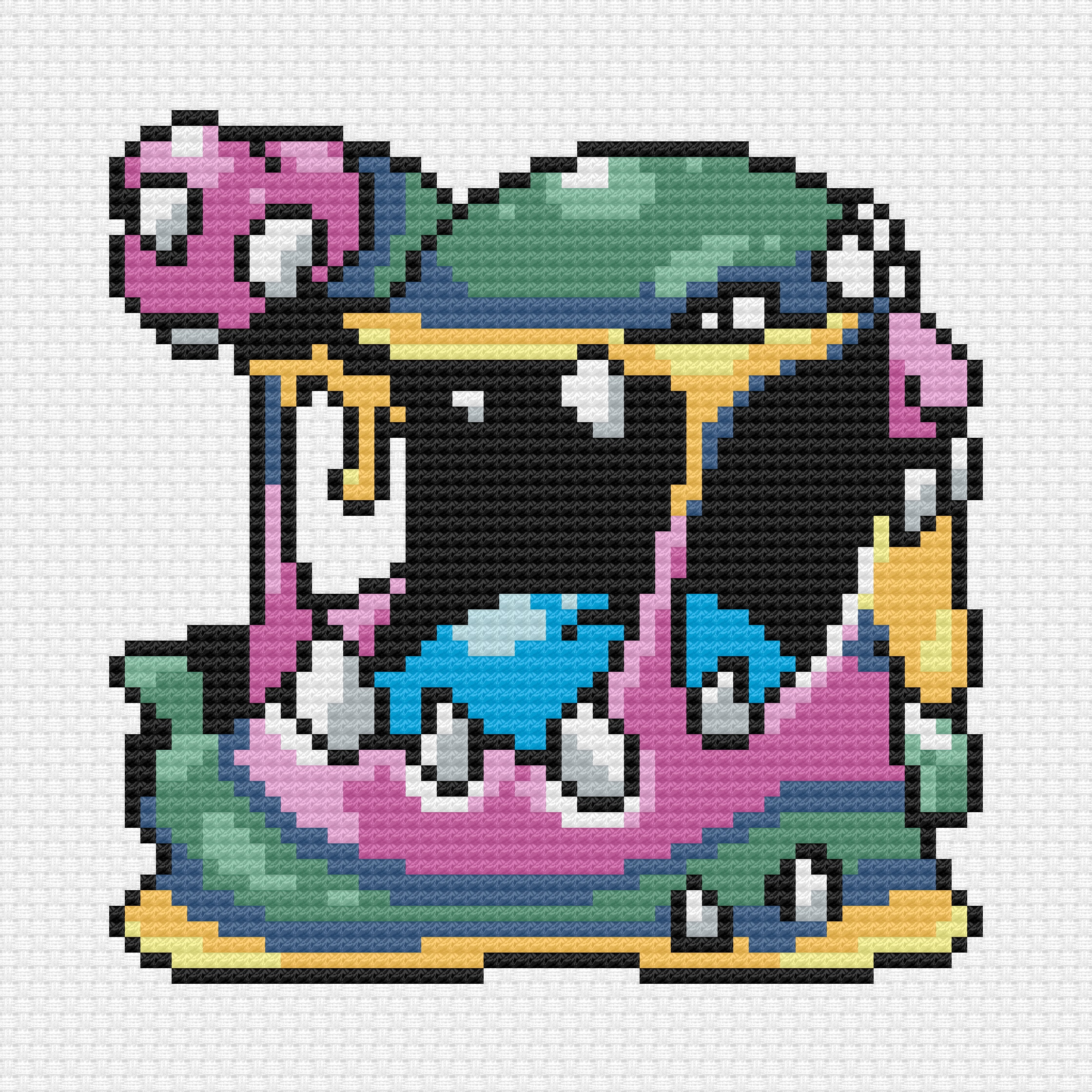 Alolan Muk Cross Stitch Pattern PDF Instant Download Retro - Etsy