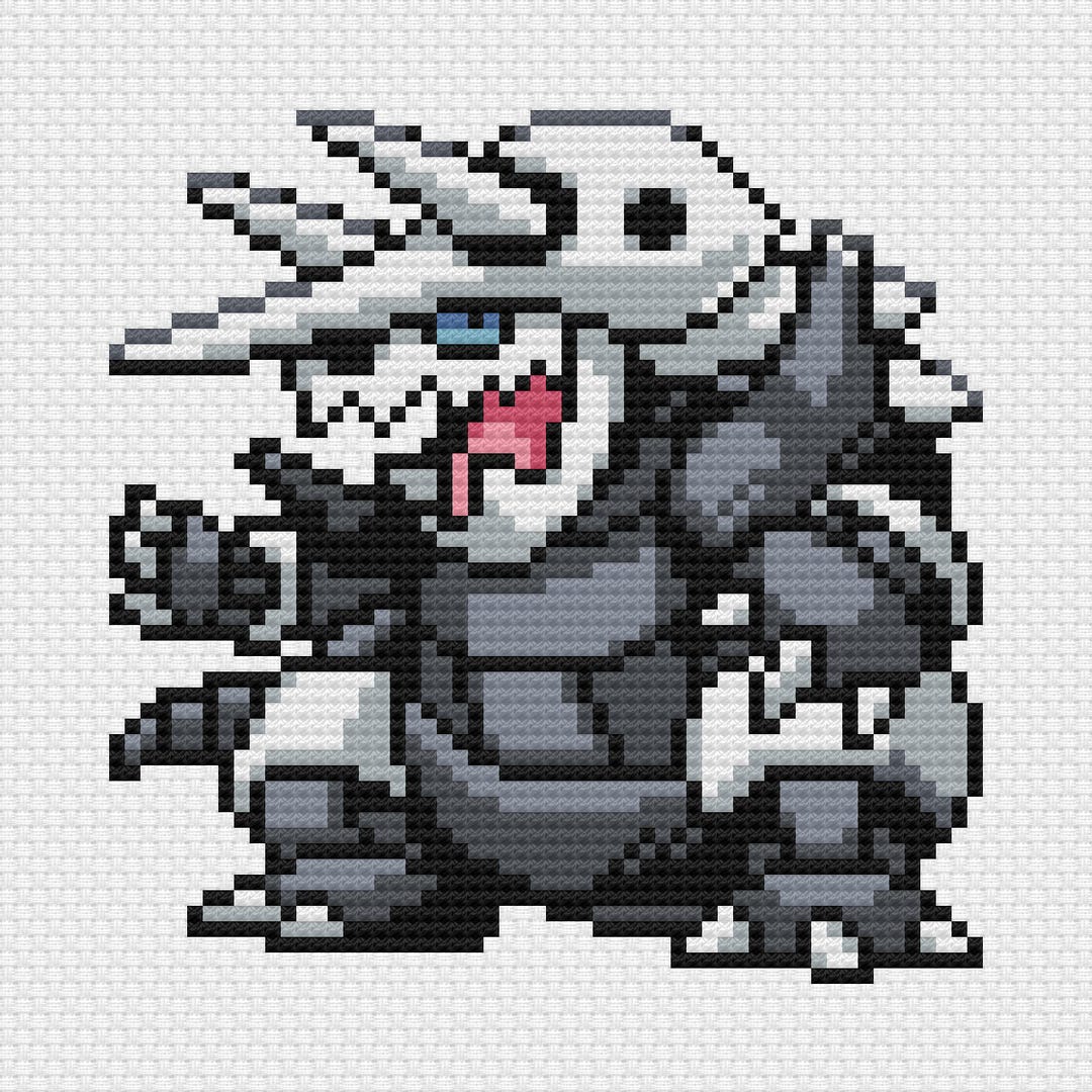 Aggron Cross Stitch Pattern PDF Instant Download Retro Sprite Switch ...