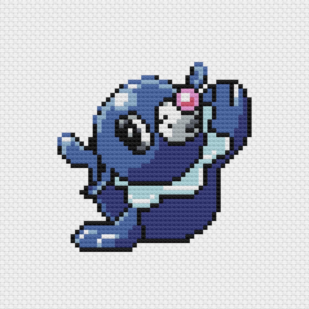 Popplio Cross Stitch Pattern: Retro Game Sprite (PDF Download) - Etsy