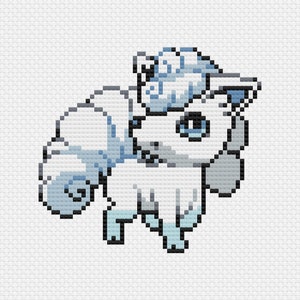 Alolan Vulpix Cross Stitch Pattern PDF Instant Download Retro Sprite ...