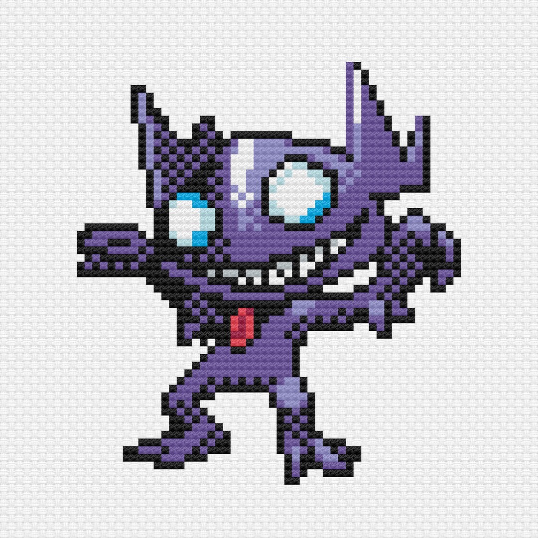 Sableye Cross Stitch Pattern PDF Instant Download Retro Sprite Switch ...