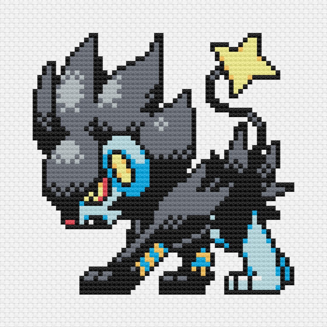 Luxray Cross Stitch Pattern PDF Instant Download Retro Sprite Switch ...