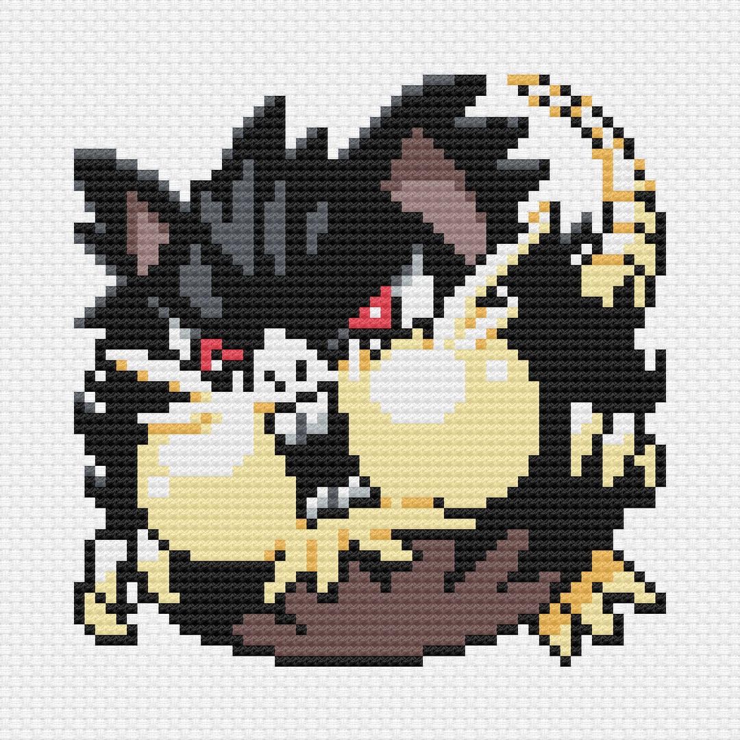Alolan Raticate Cross Stitch Pattern PDF Instant Download Retro Sprite ...