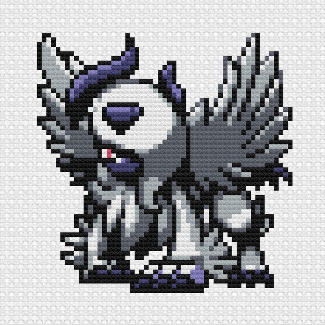Mega Absol Cross Stitch Pattern PDF Instant Download Retro Sprite ...