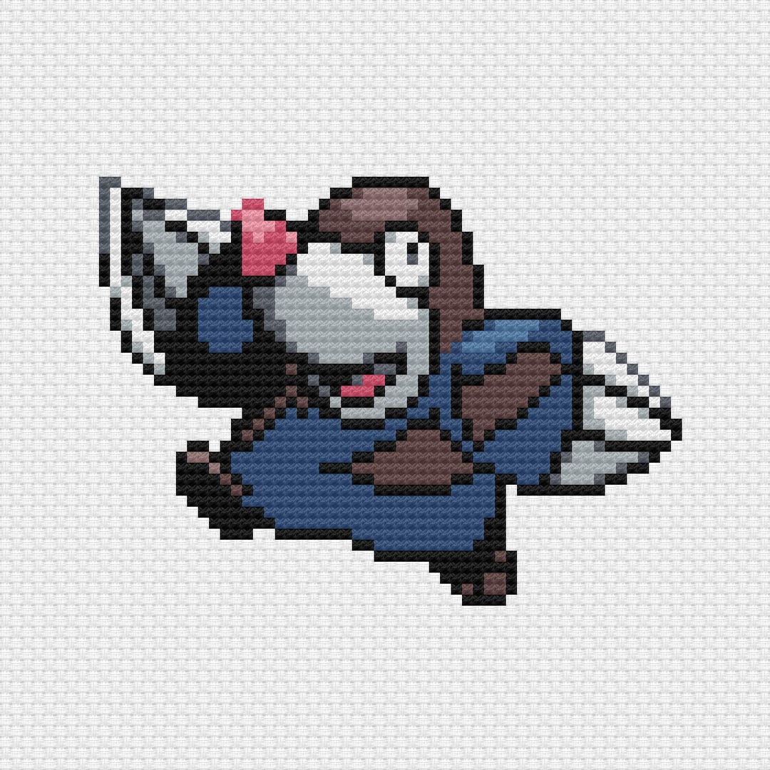 Drilbur Cross Stitch Pattern: Retro Game Sprite (PDF Download) - Etsy