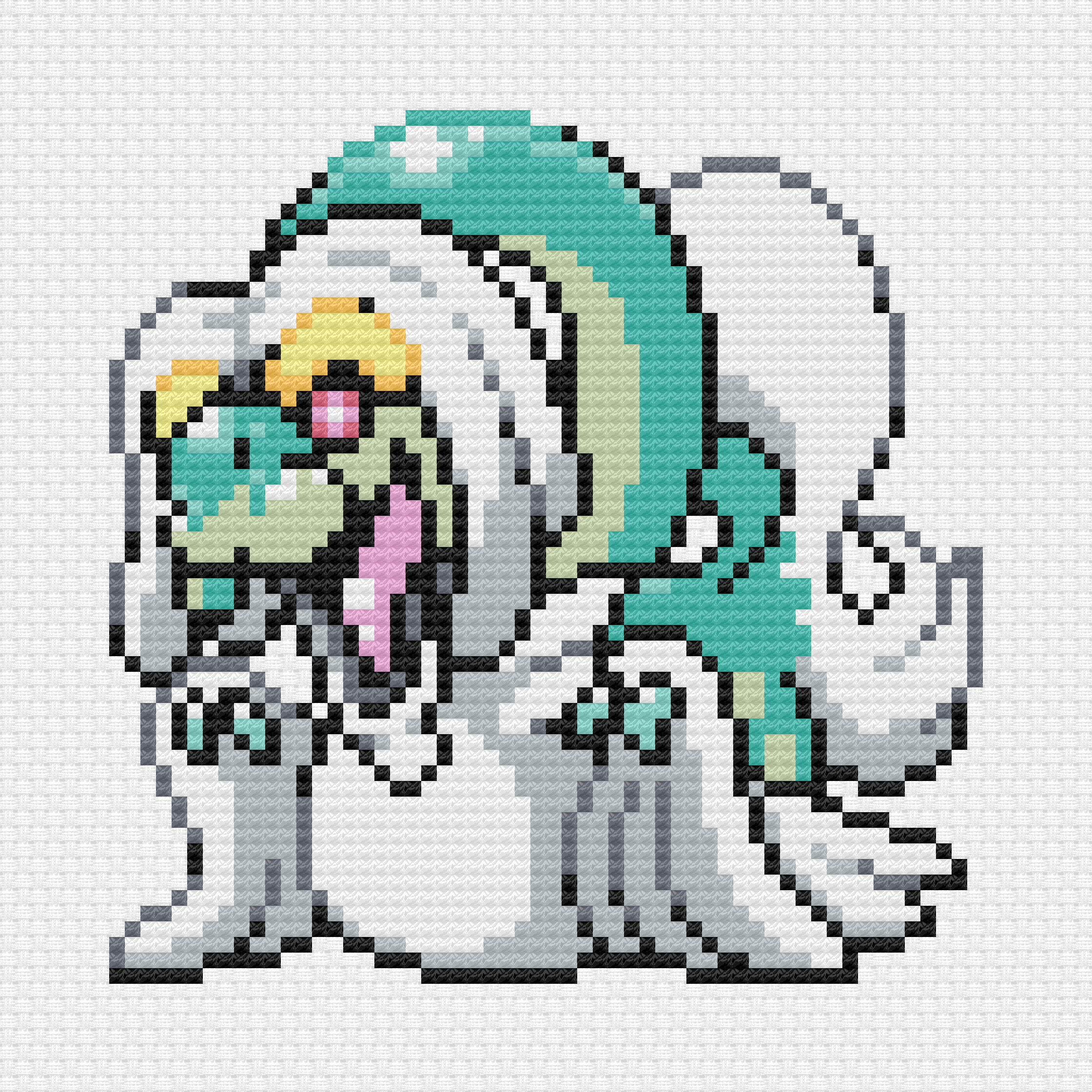 Drampa Crossstitch Pattern PDF Instant Download Retro Sprite | Etsy