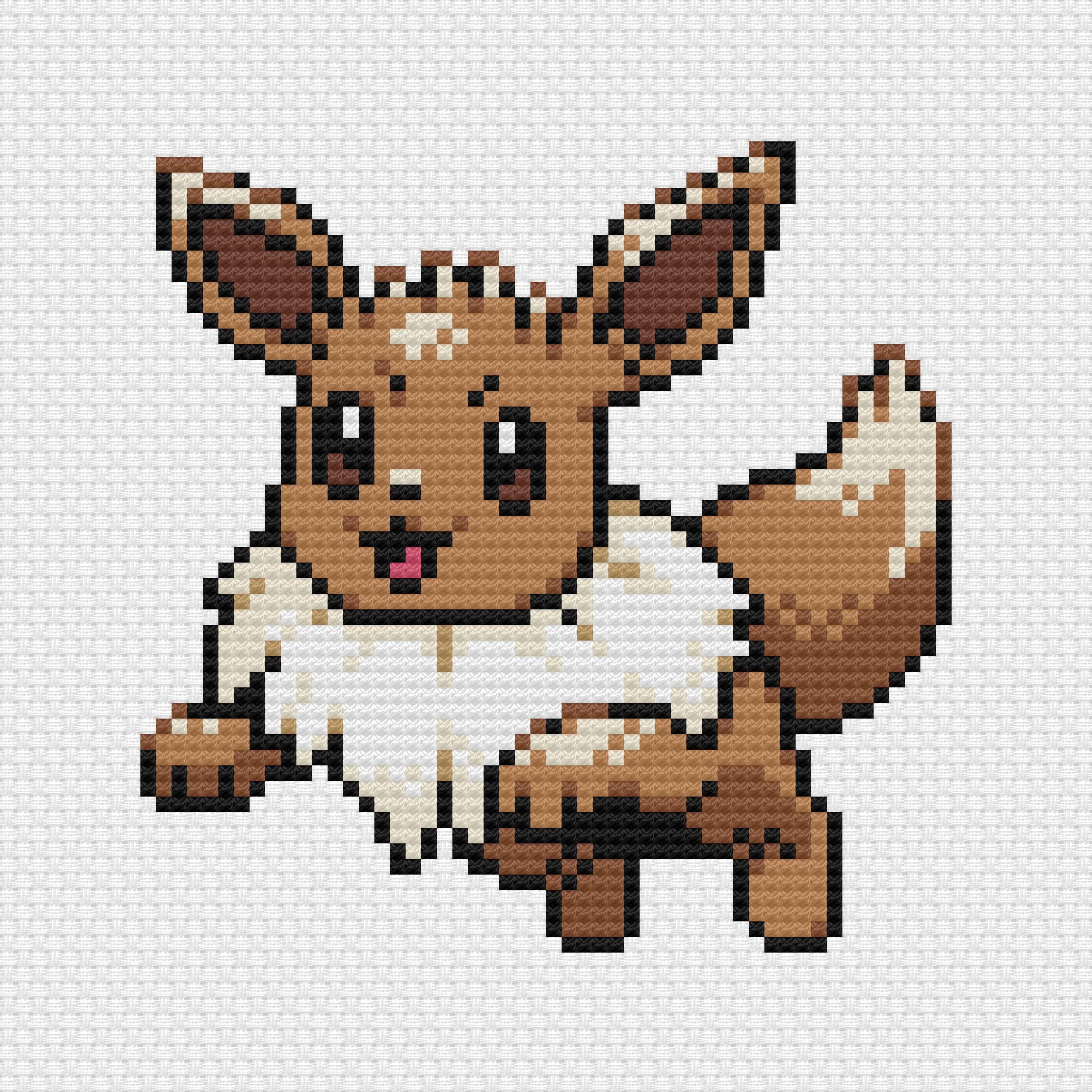 Minecraft Eevee Pixel Art Grid