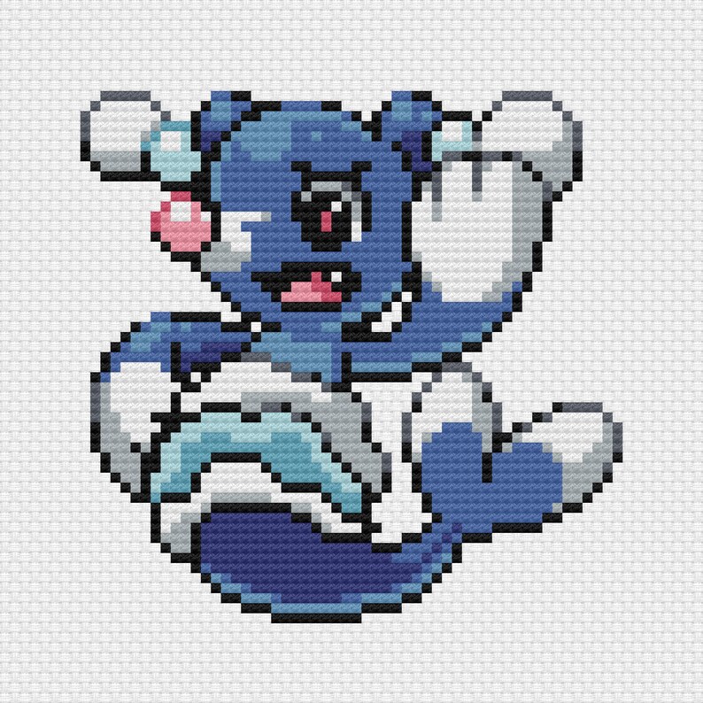 Popplio, Brionne & Primarina Cross Stitch Patterns: Retro Game Sprites ...