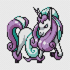 Galarian Rapidash Cross Stitch Pattern: Retro Game Sprite (PDF Download ...