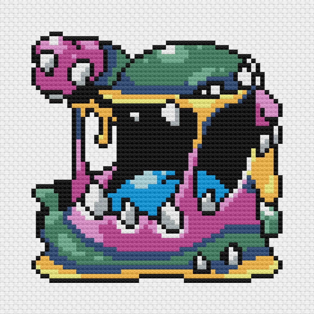 Alolan Muk Cross Stitch Pattern: Retro Game Sprite (PDF Download) - Etsy
