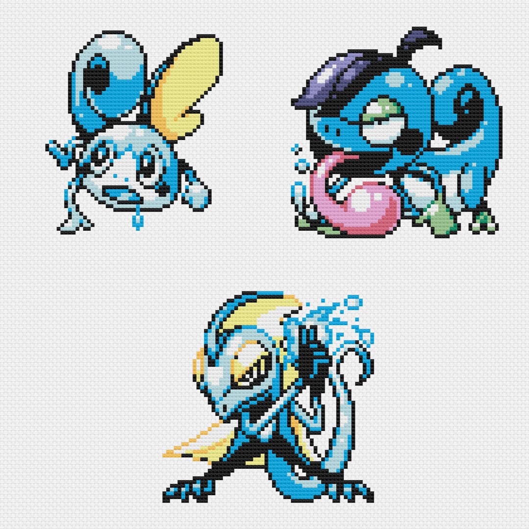 Sobble Drizzile Inteleon Cross Stitch Pattern PDF Instant Download ...