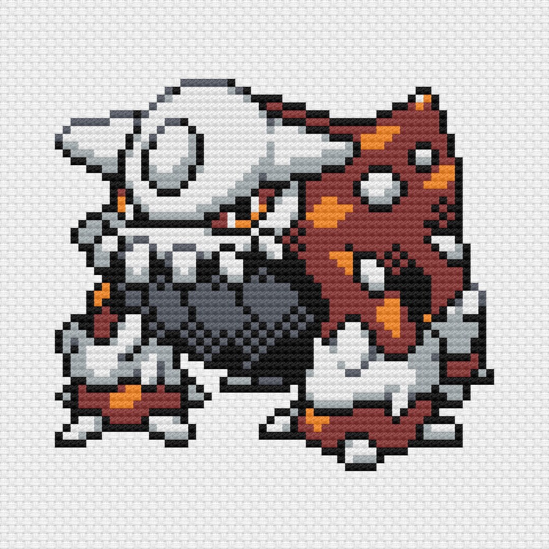 Heatran Cross Stitch Pattern PDF Instant Download Retro Sprite Switch ...