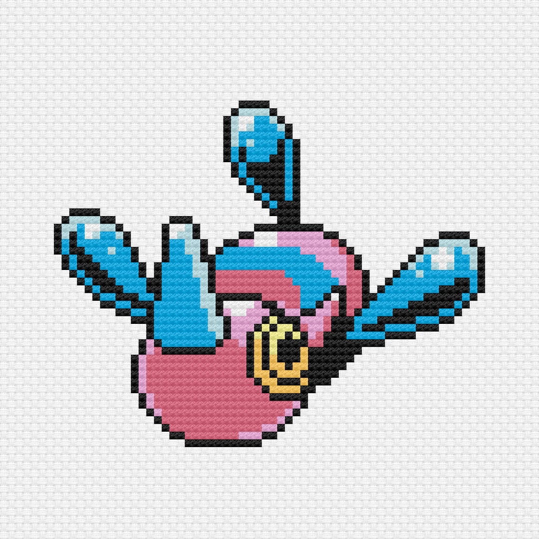 Porygon Z Cross Stitch Pattern PDF Instant Download Retro Sprite Switch ...