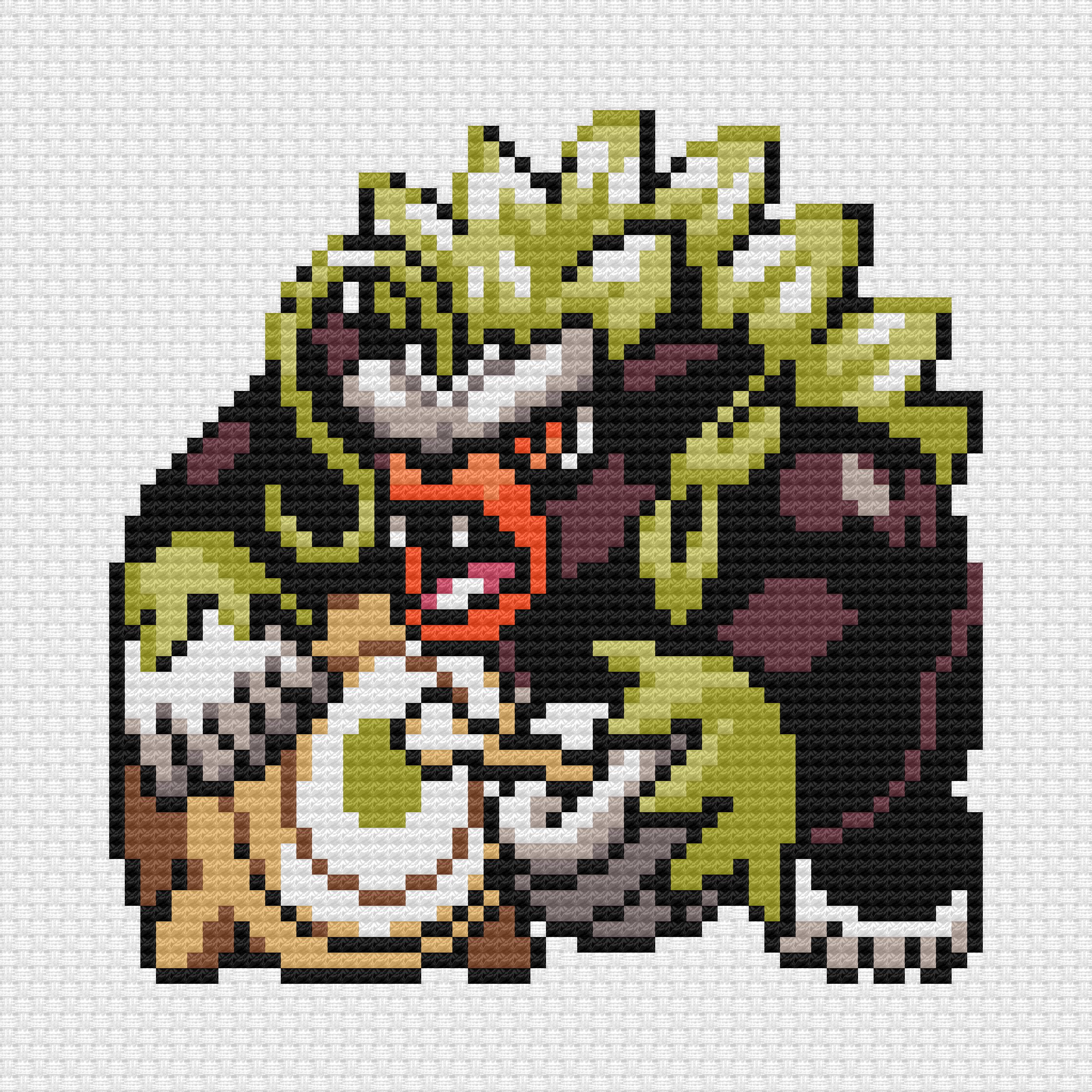 Grookey, Thwackey & Rillaboom Cross Stitch Patterns: Retro Game Sprites ...