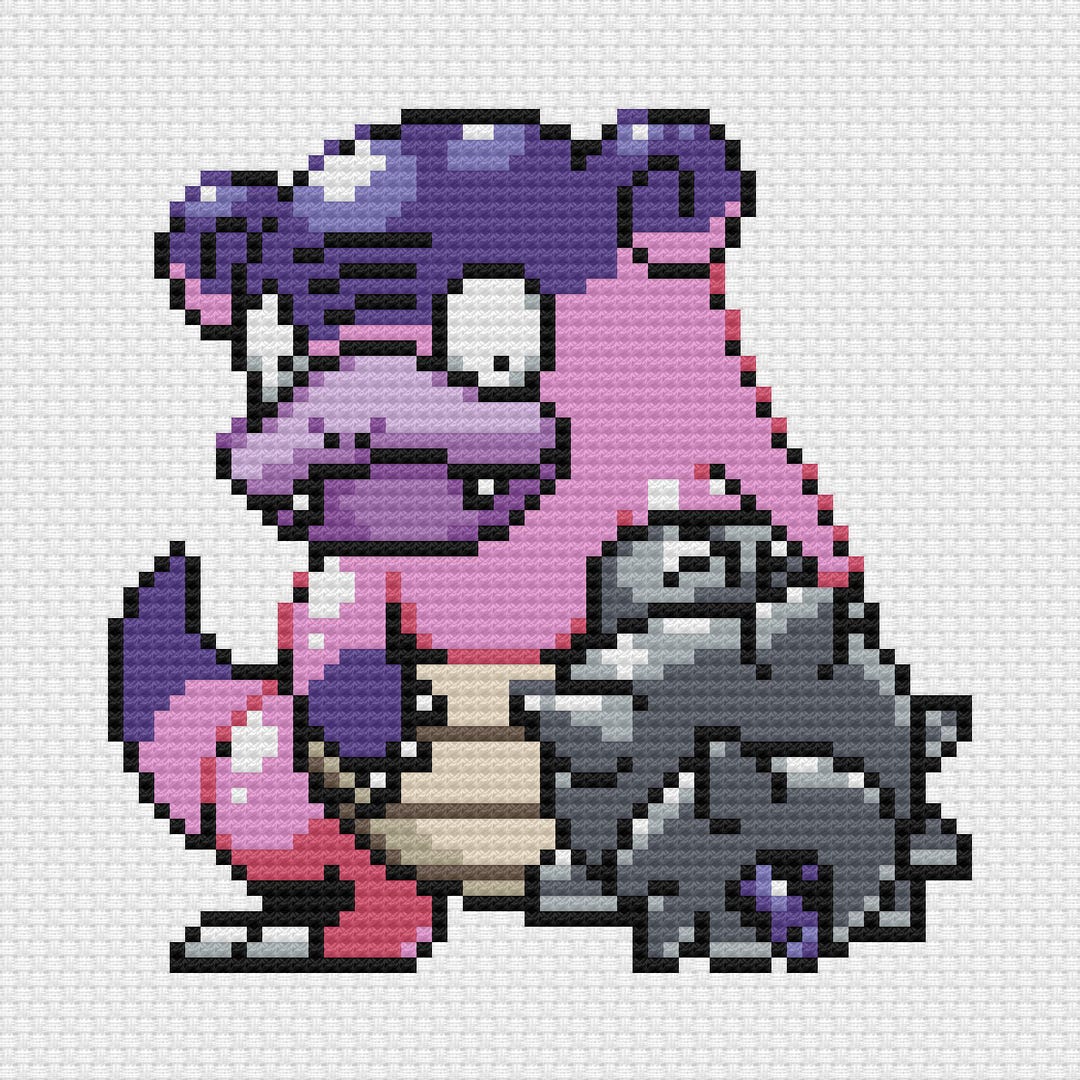 Galarian Slowbro Cross Stitch Pattern PDF Instant Download Retro Sprite ...