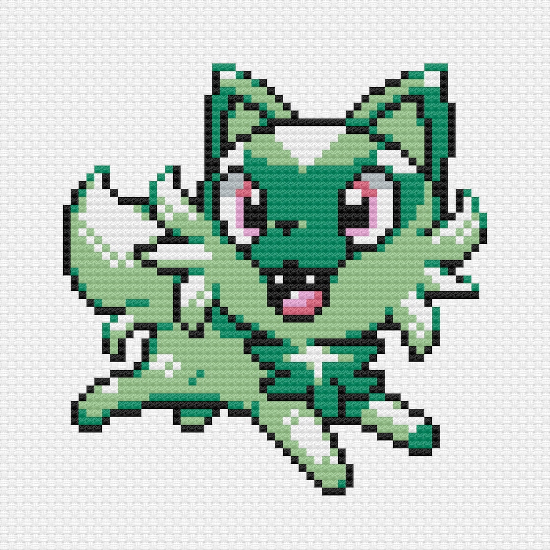 Sprigatito Cross Stitch Pattern PDF Instant Download Retro Sprite ...