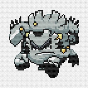 Alolan Geodude Evolution Cross Stitch Patterns: Retro Game Sprites (PDF ...