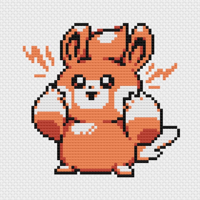 Pawmi Cross Stitch Pattern: Retro Game Sprite (PDF Download) - Etsy