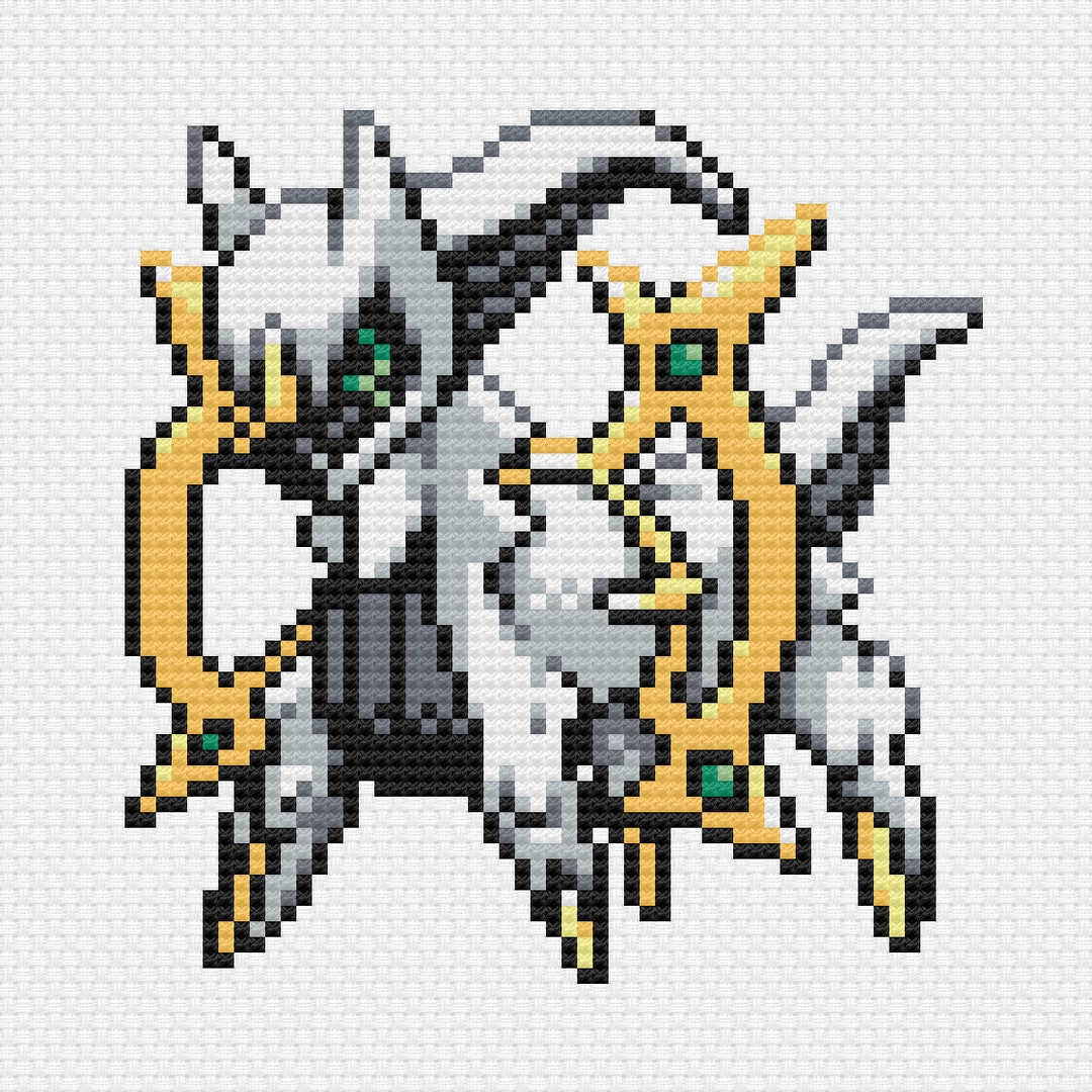 Arceus ponto cruz padrão pdf download instantâneo retro sprite switch ...