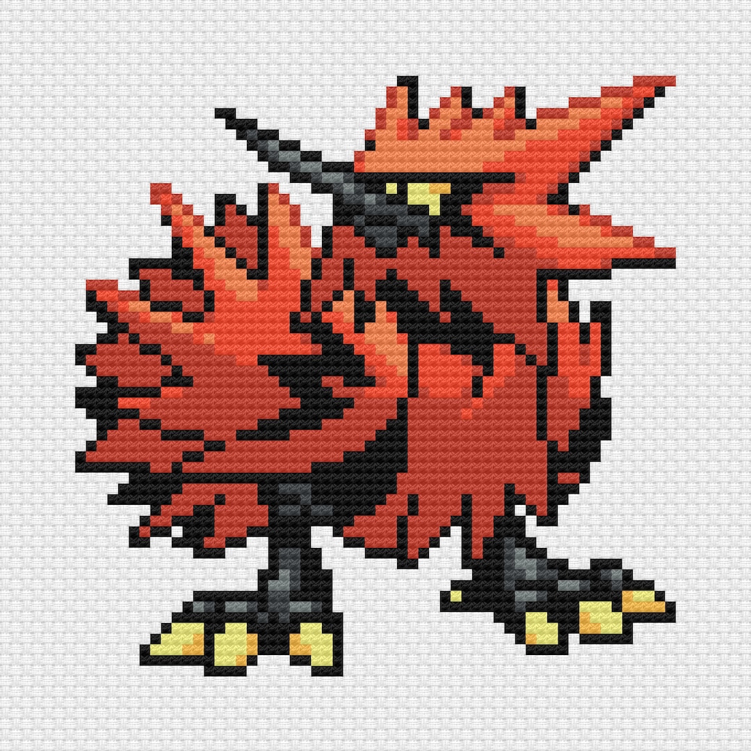 Galarian Zapdos Cross Stitch Pattern: Retro Game Sprite (PDF Download ...