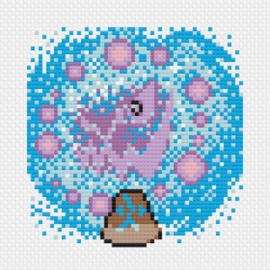 Spiritomb Cross Stitch Pattern PDF Instant Download Retro Sprite Switch ...