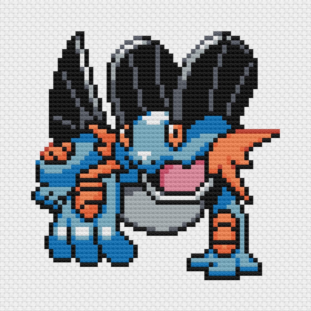 Swampert Cross Stitch Pattern: Retro Game Sprite (PDF Download) - Etsy