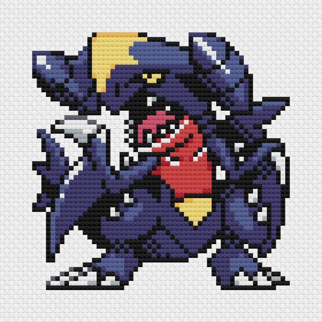 Garchomp Cross Stitch Pattern PDF Instant Download Retro Sprite Switch ...