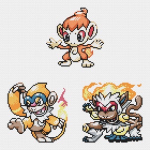 Chimchar Monferno Infernape Crossstitch Pattern PDF Instant Download ...
