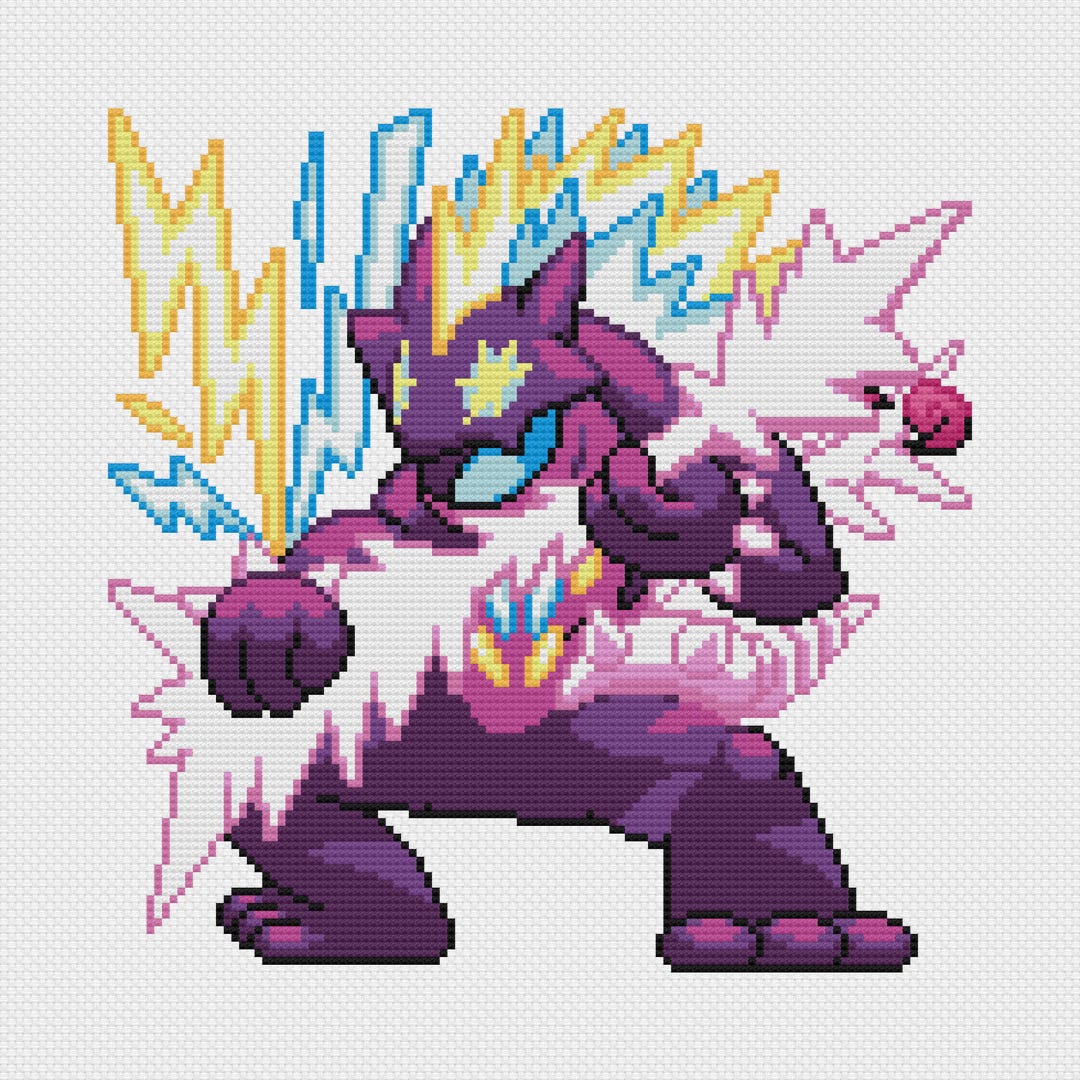 Gigantamax Toxtricity Cross Stitch Pattern: Retro Game Sprite (PDF ...