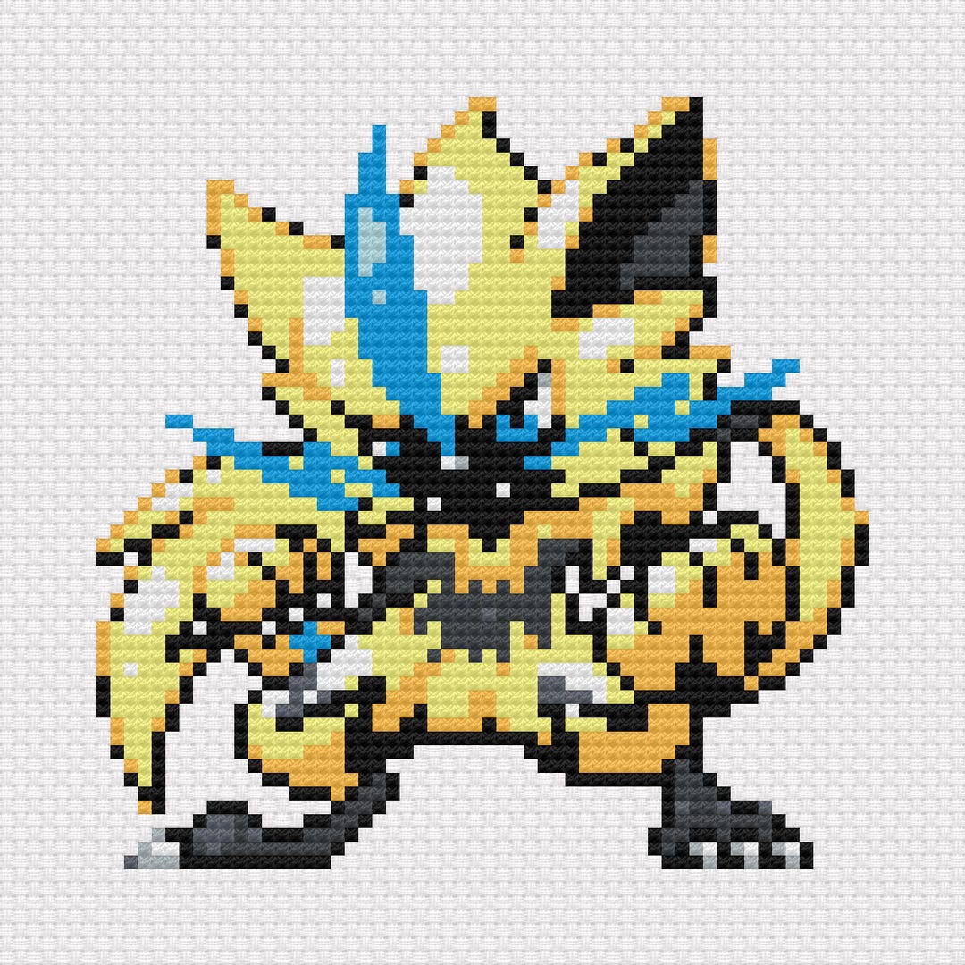 Zeraora Cross Stitch Pattern PDF Instant Download Retro Sprite Switch ...