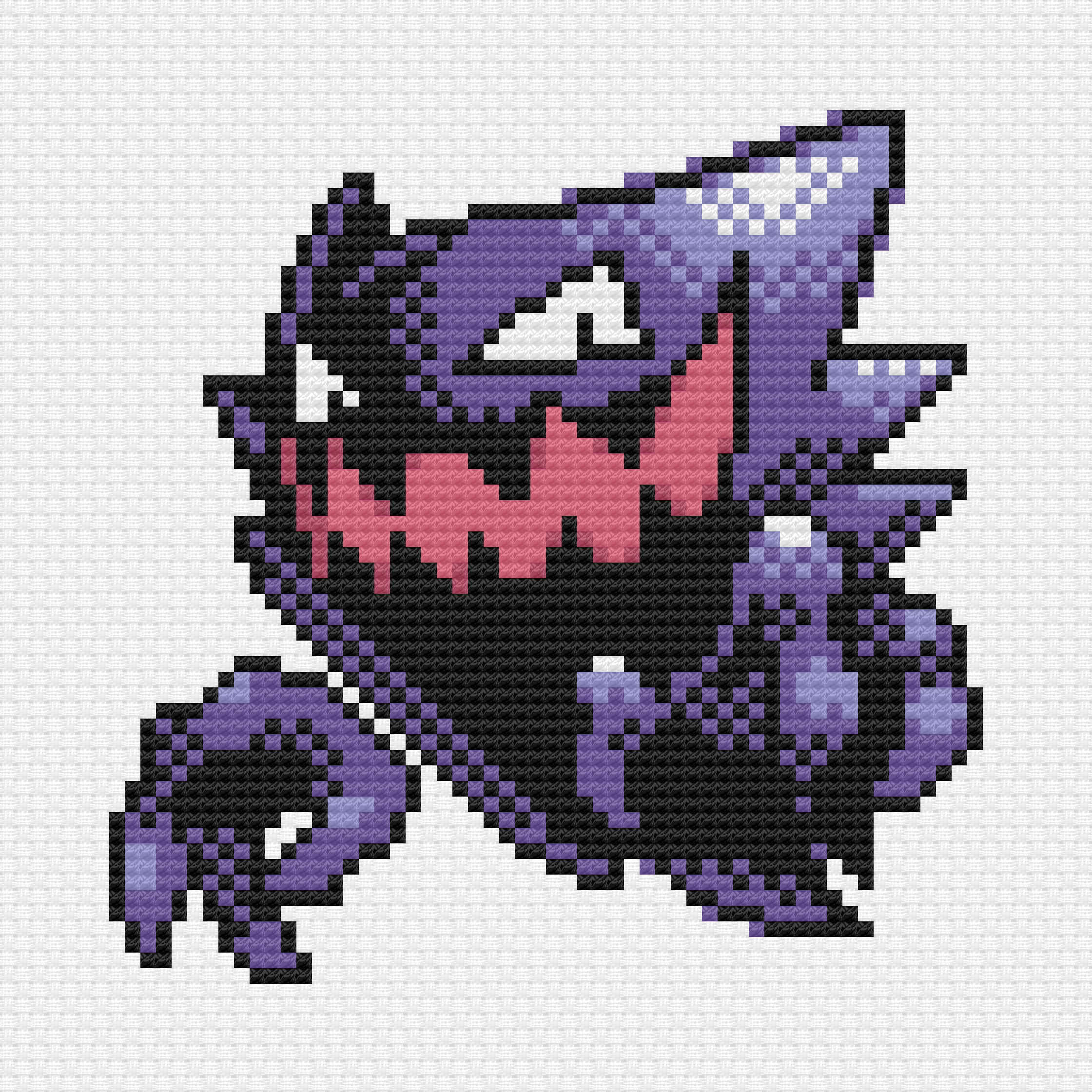 Gastly, Haunter & Gengar Cross Stitch Patterns: Retro Game Sprites (PDF ...