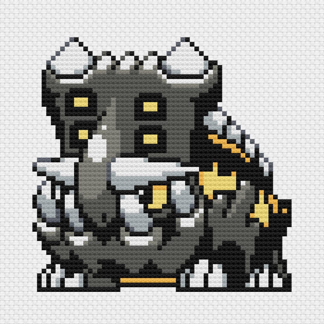 Bastiodon Cross Stitch Pattern: Retro Game Sprite (PDF Download) - Etsy