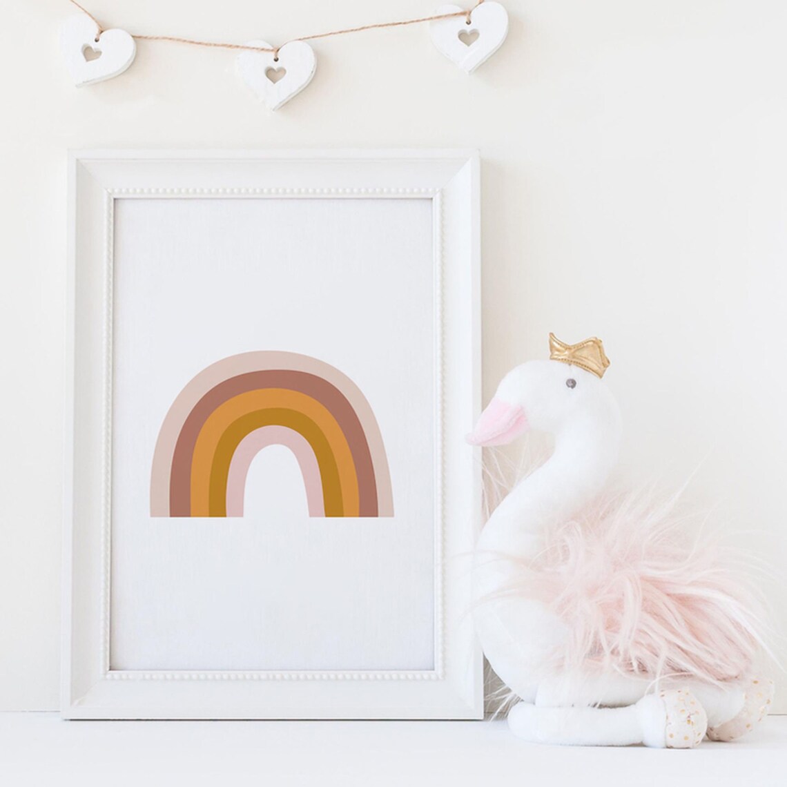 Rainbow Neutral Colors Pink Orange Nursery Girl Nursery - Etsy