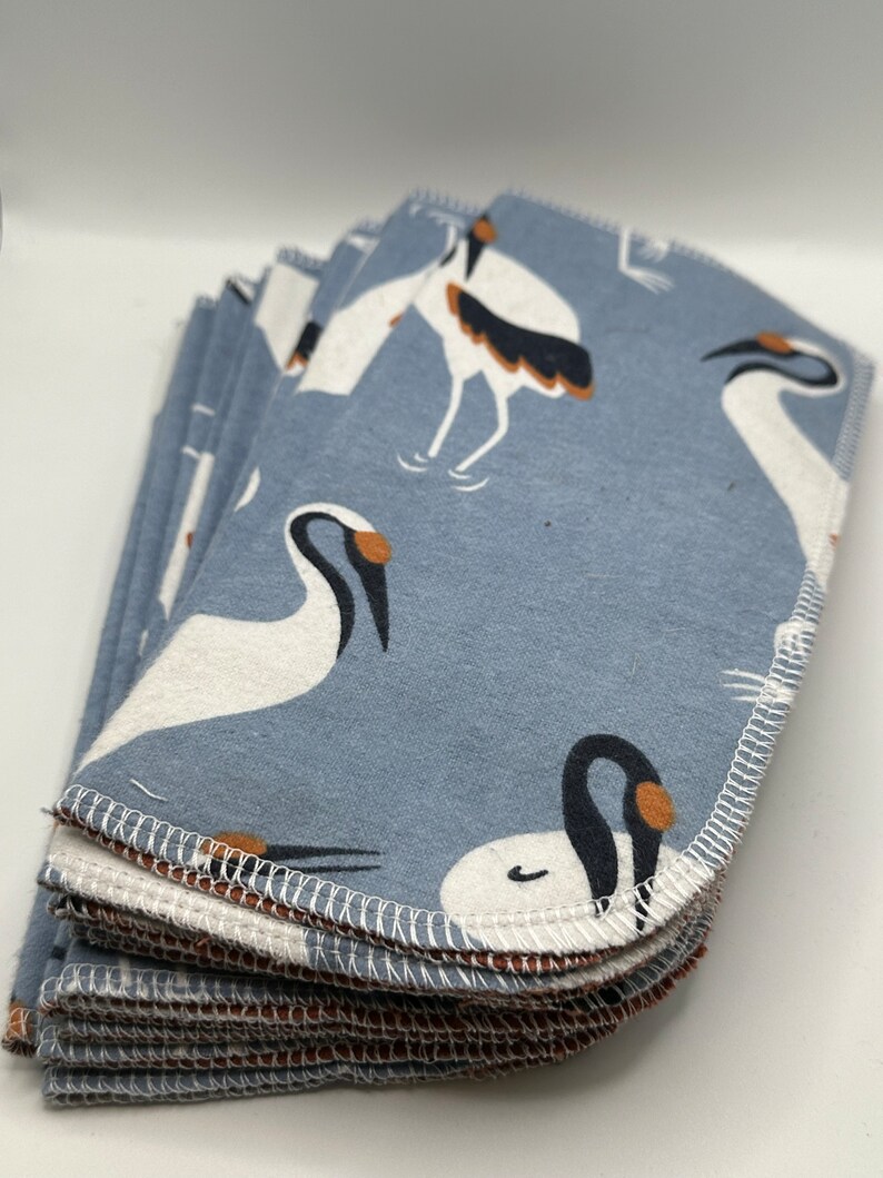 Reusable Cloth Napkins Zero Waste CRANES 2 Ply Set of 12 8x8 100% ...