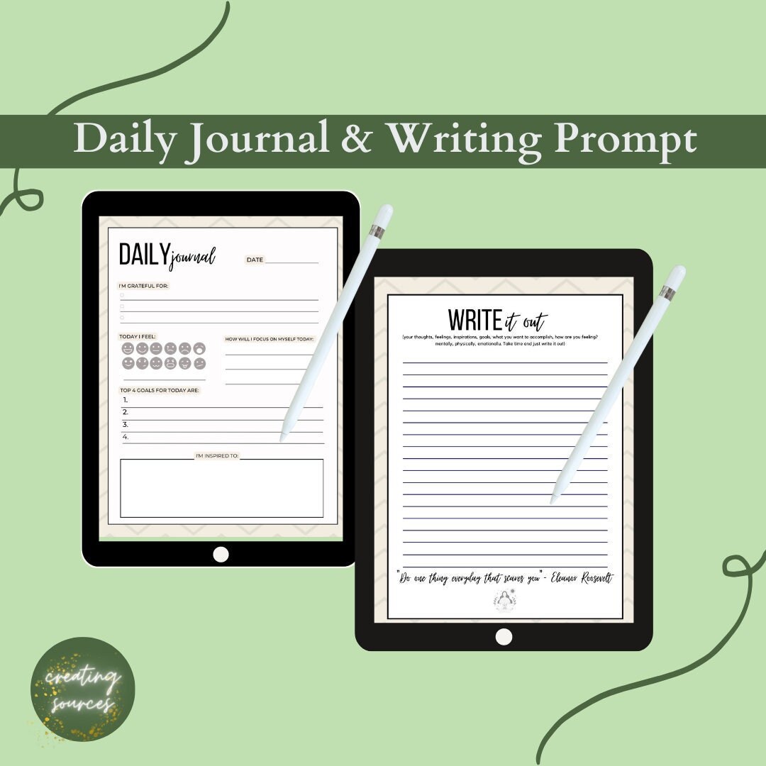 Daily Journal & Writing Prompt - Etsy