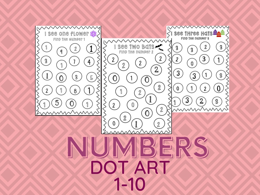 Numbers Dot Art 1-10 - Etsy