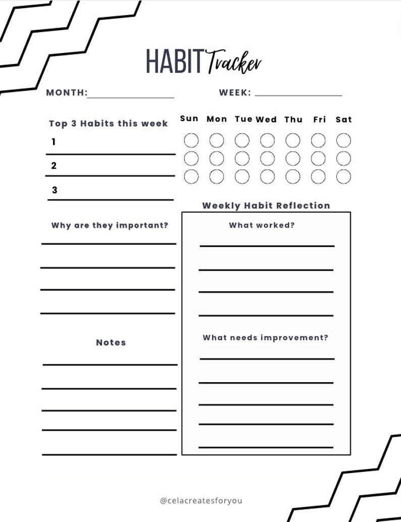Variety Habit Tracker Printables (letter Size and A4) - Etsy