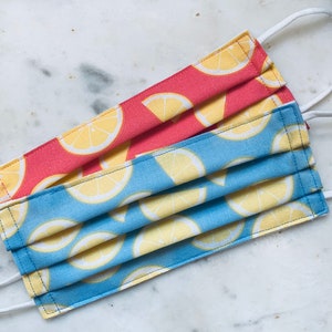 Lemon Face Mask Comfy Double Layer Choose From 6 Lemon Designs 100% ...