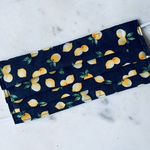 Lemon Face Mask Comfy Double Layer Choose From 6 Lemon Designs 100% ...
