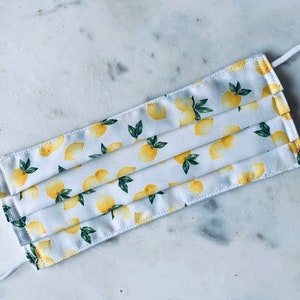Lemon Face Mask Comfy Double Layer Choose From 6 Lemon Designs 100% ...