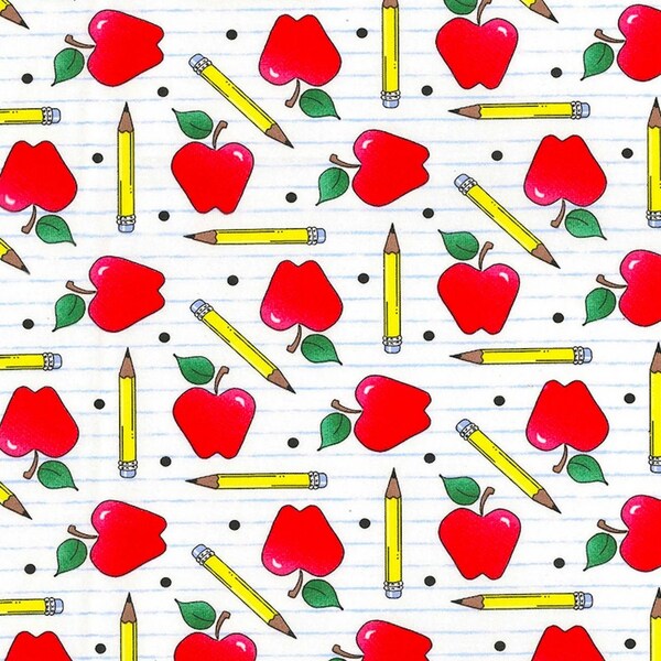 School Themed Cotton Fabric - Etsy