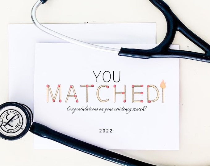 You Matched! Residency Match Day Card | Medical School Card | Congrats ...