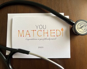You Matched Residency Match Day Card Medical School Card Congrats ...