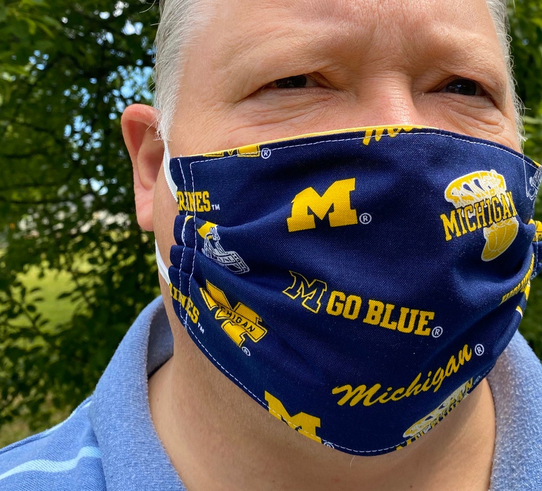 University of Michigan Reusable Face Mask, Courtesy Mouth Covering - Etsy